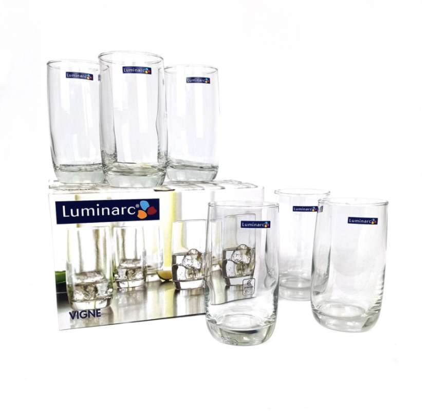 Jual Luminarc Vigne Tumbler Glass 33 Cl | Gelas Minum Tinggi [330 Ml/ 6 ...