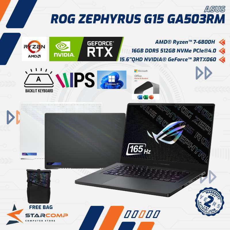 Jual ASUS ROG Zephyrus G15 GA503RM Ryzen 7 6800H 16GB 512SSD RTX3060 ...