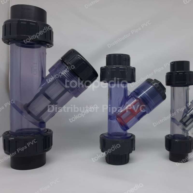 Promo Y Strainer Clear Double Union Pvc 3/4 Inch Fitting Pvc Pipa Pvc ...