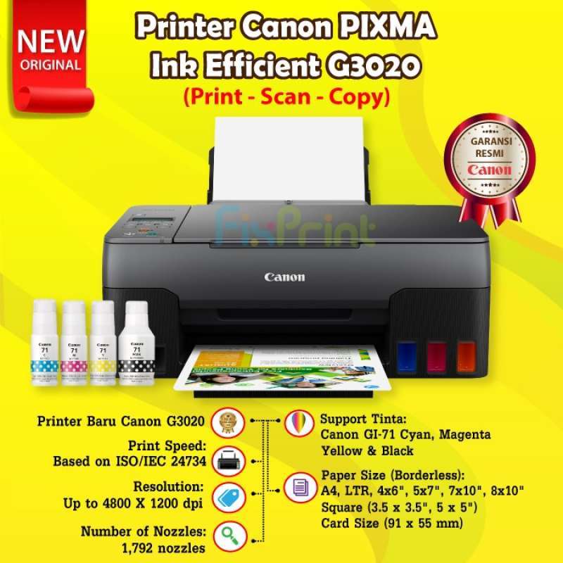 Promo Printer Canon Ink Tank G3020 Print Scan Copy AiO WiFi Pengganti ...