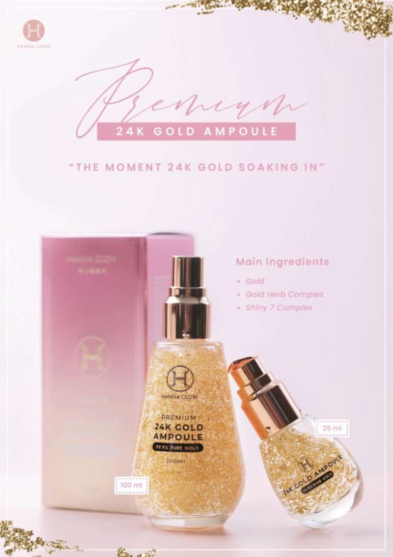 Promo HANNA GLOW 24K Gold Ampoule 100ml FREE MASKER & GRAFIR NAMA Diskon 26% di Seller Sentra ...