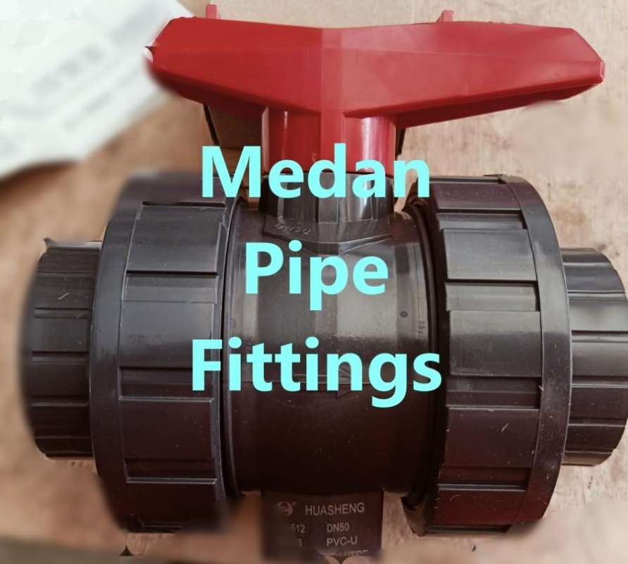 Jual True Union Ball Valve U PVC Socket 1/2 inch PN16 pipa SNI water ...