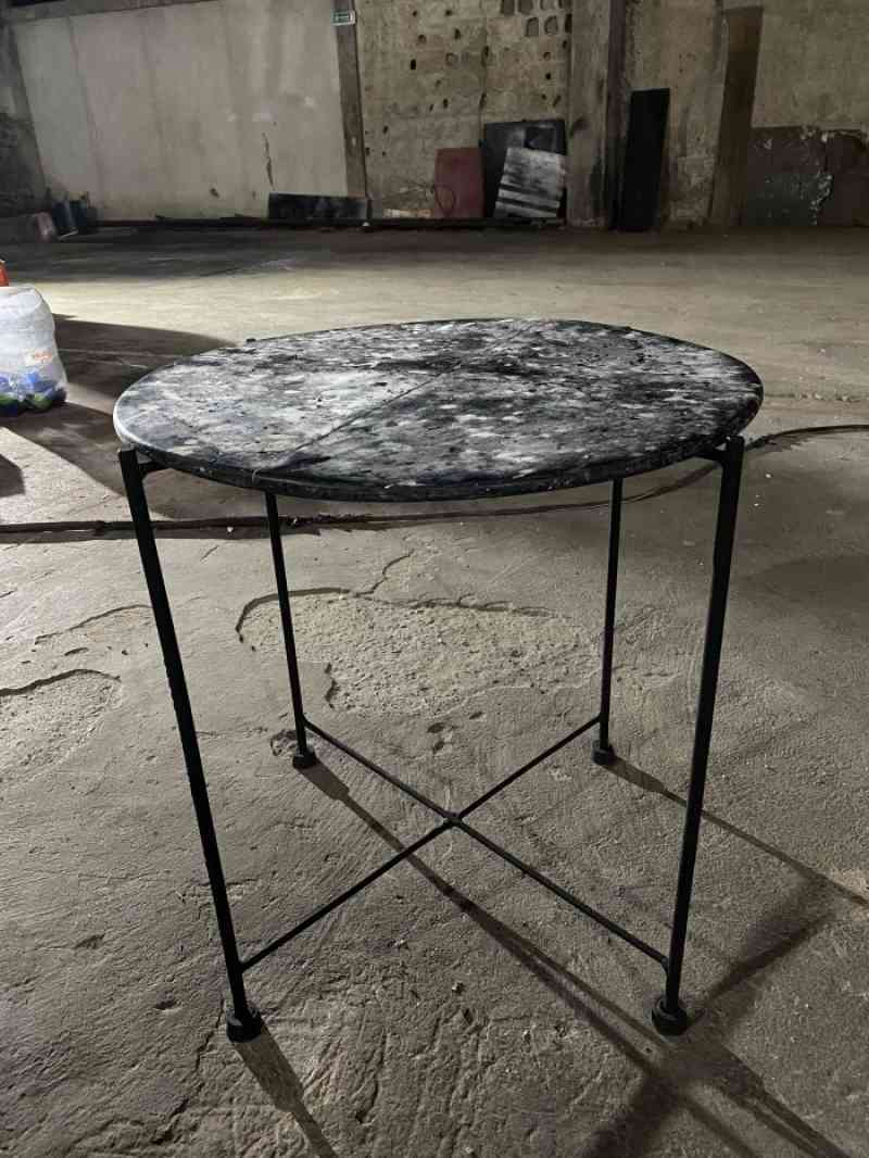 Promo Meja teras baki cafe resto minimalis kaki besi surface recycle ...