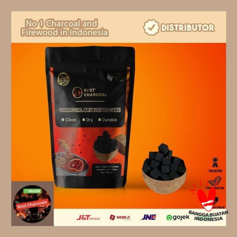 Promo Arang Briket Cube Hexagonal Batok Brongkol Kayu BBQ Ekspor ...