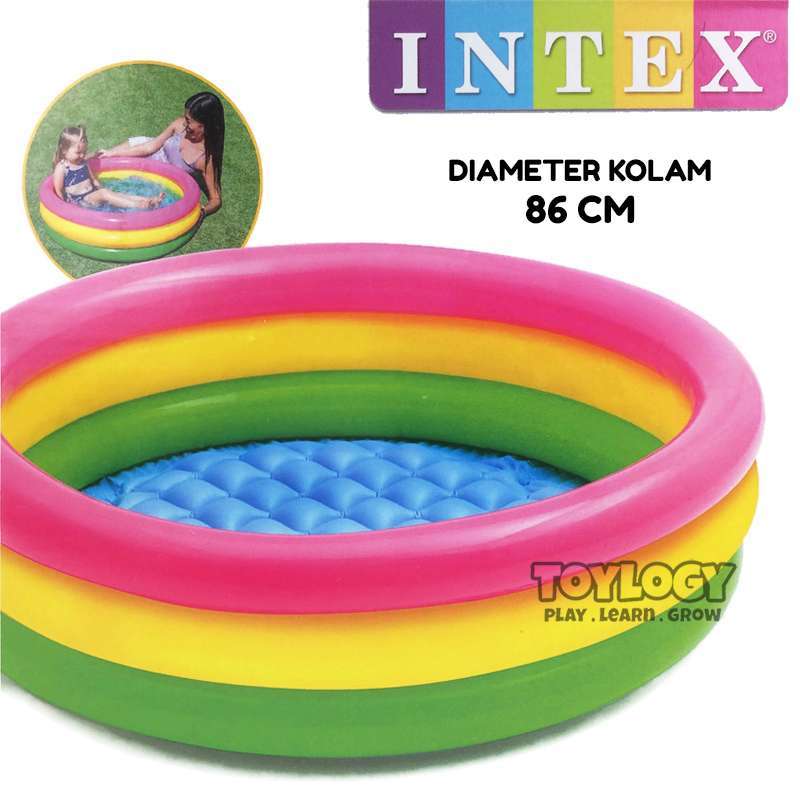 Jual Kolam Renang Karet Anak Intex Pelangi Swimming Pool Mandi Bola di ...