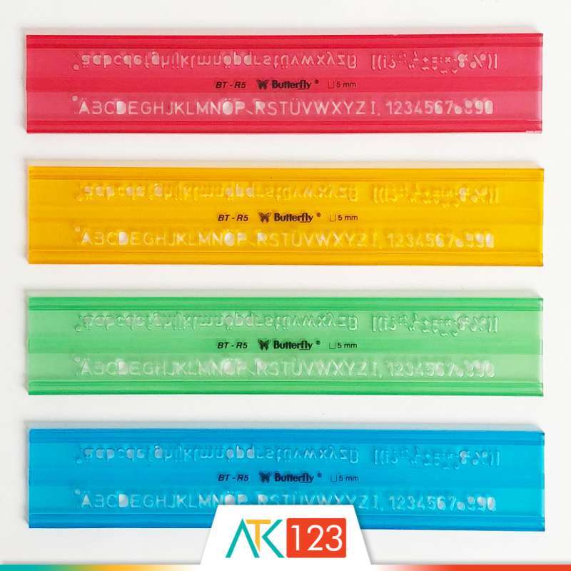 Jual Penggaris Sablon / Mal Huruf 5 Mm - Butterfly Bt-r5 Di Seller ...