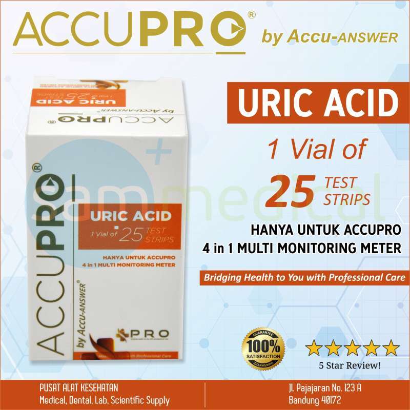 Jual Accupro Strip Uric Acid Isi 25 Strip Di Seller Sam Medical ...