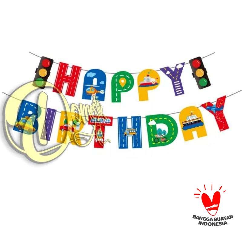 Jual Banner Ulang Tahun Happy Birthday Dinosaurus Besar / Bunting Flag ...