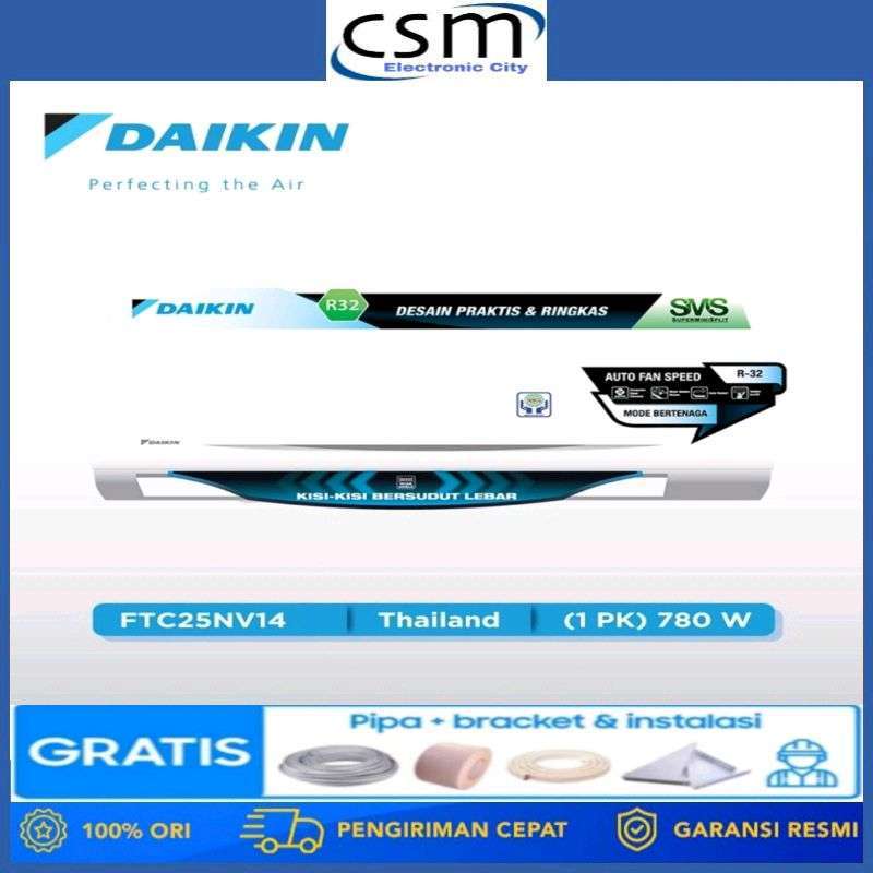 Promo AC DAIKIN FTC-25NV14 1 PK R32 THAILAND [FREE INSTALASI+MATERIAL ...