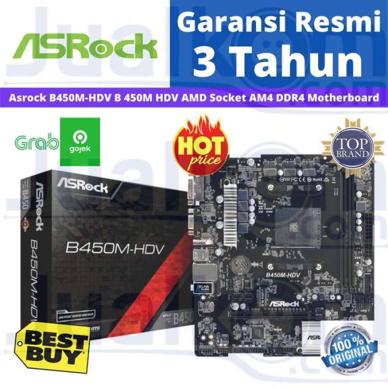 Promo ASRock B450M-HDV B 450M HDV AMD Socket AM4 DDR4 Motherboard Diskon 50% di Seller ...