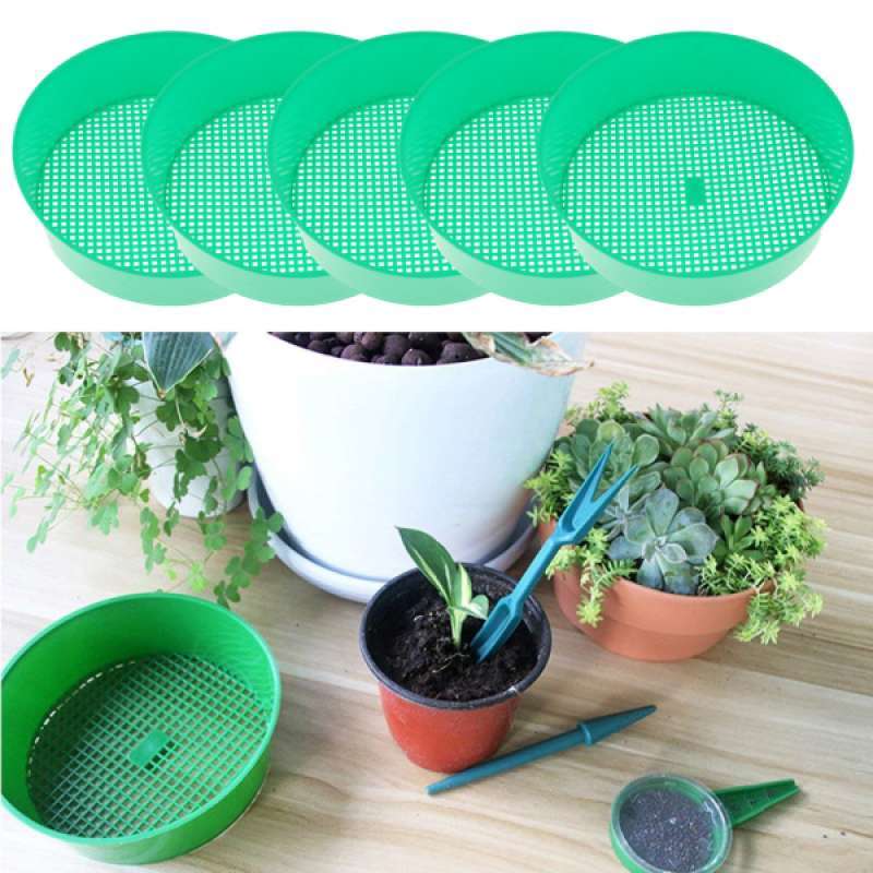 Promo 5x 21cm 3mm Garden Sieve Riddle Riddle Compost Stone Mesh Sowing ...