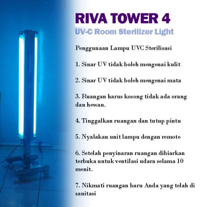 Jual Lampu UV-C Sterilisasi Ruangan, Lampu Disinfektan Riva Tower 4 di ...