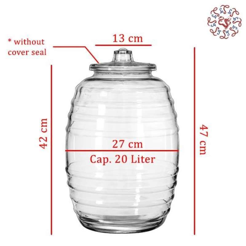 Jual Libbey Glass Food Canister/ Jar / Toples Makanan Kaca 20 Liter di ...