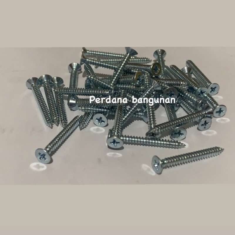 Jual Skrup Cacing 11/2x8 | Baut Cacing | Skrup Kayu Isi 50 Pcs Di ...