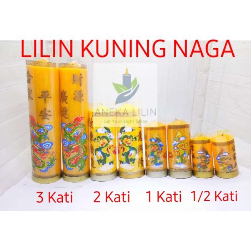 Promo Lilin Kuning Naga Jumbo/ Lilin Ibadah Sembayang 3 Kati Isi 2 Pc ...