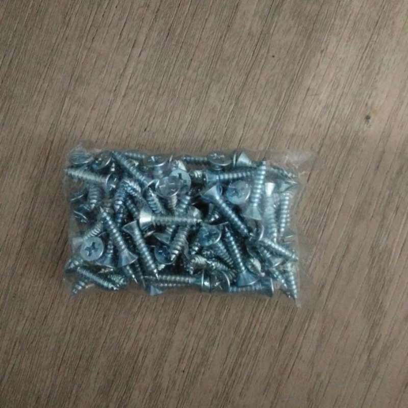 Jual Skrup Tapping Screw Kepala Rata FAB Moon Lion 8 x 3/4 Isi 100 Pcs di Seller ...
