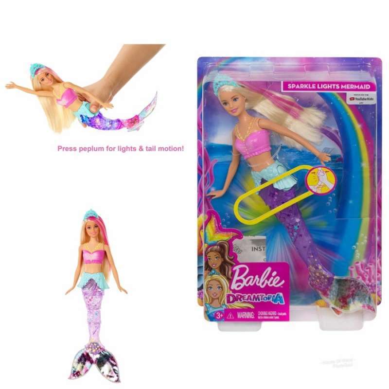Promo Barbie Sparkle Lights Mermaid - Boneka Barbie Diskon 16% di ...
