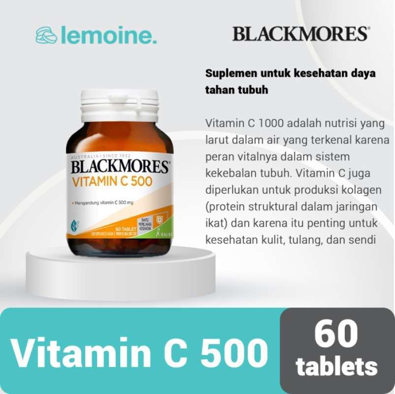 Jual Blackmores Vitamin C 500 Mg Isi 60 Tablet Aman Di Lambung Di ...