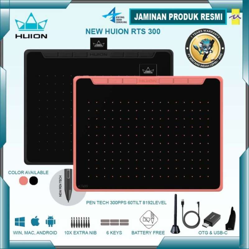 Jual Huion Rts-300 Pen Tablet Drawing Garansi Resmi / Tablet Huion Rts300 Di Seller Cordeliaa ...
