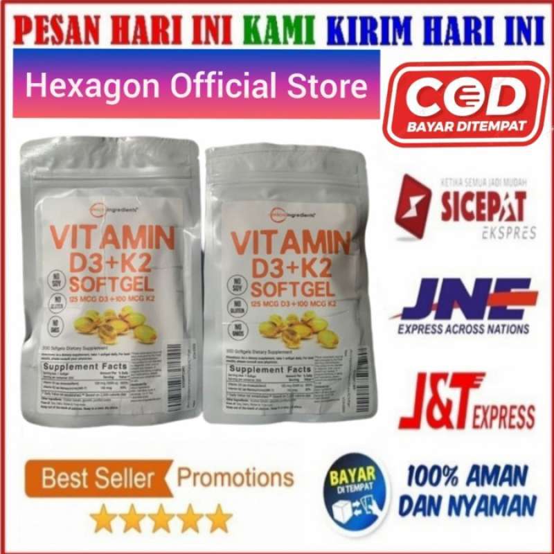 Jual Micro Ingredients Asli Vitamin D3 K2 300 Softgel Original Herbal Alami Di Seller Afifah ...