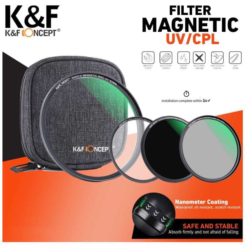 Jual K&f Concept 3in1 Filter Magnetic Uv Cpl Nd1000 With Filter Case - 67mm Di Seller Budget ...