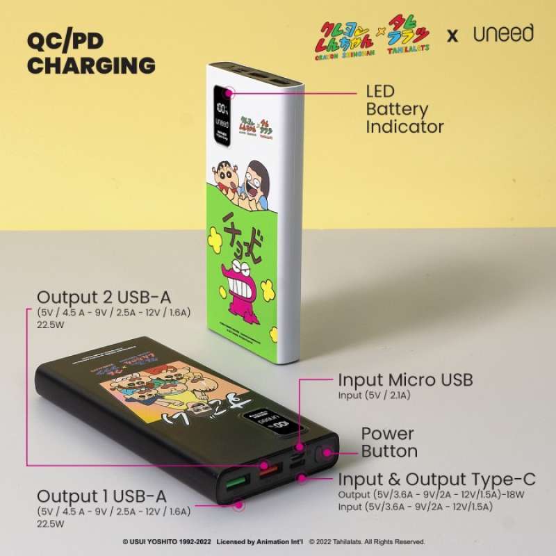 Jual Uneed Powerbank Quick Charge Pd 10000mah Crayon Shinchan X ...