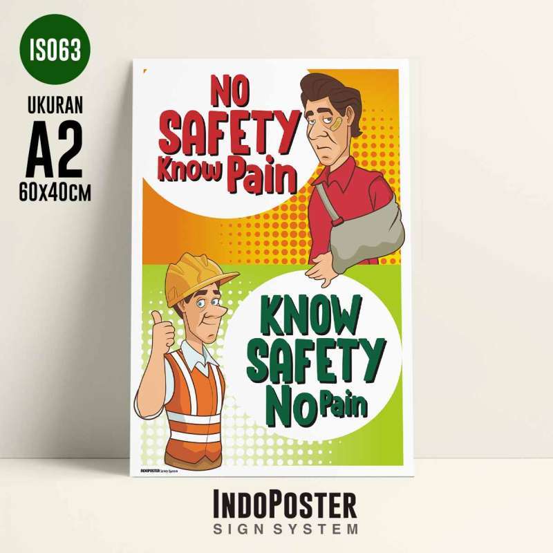 Jual Poster K3 Safety Motivasi K3 No Safety Know Pain Know Safety No ...