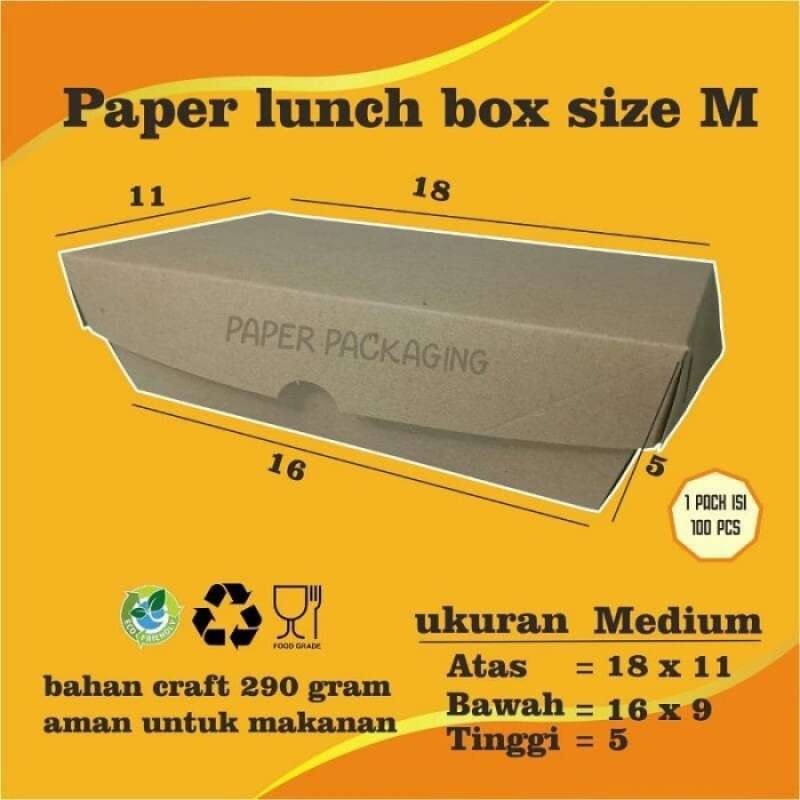 Promo Paper Lunch Box Packaging Kotak Makanan Dus Kemasan Diskon 23% di ...