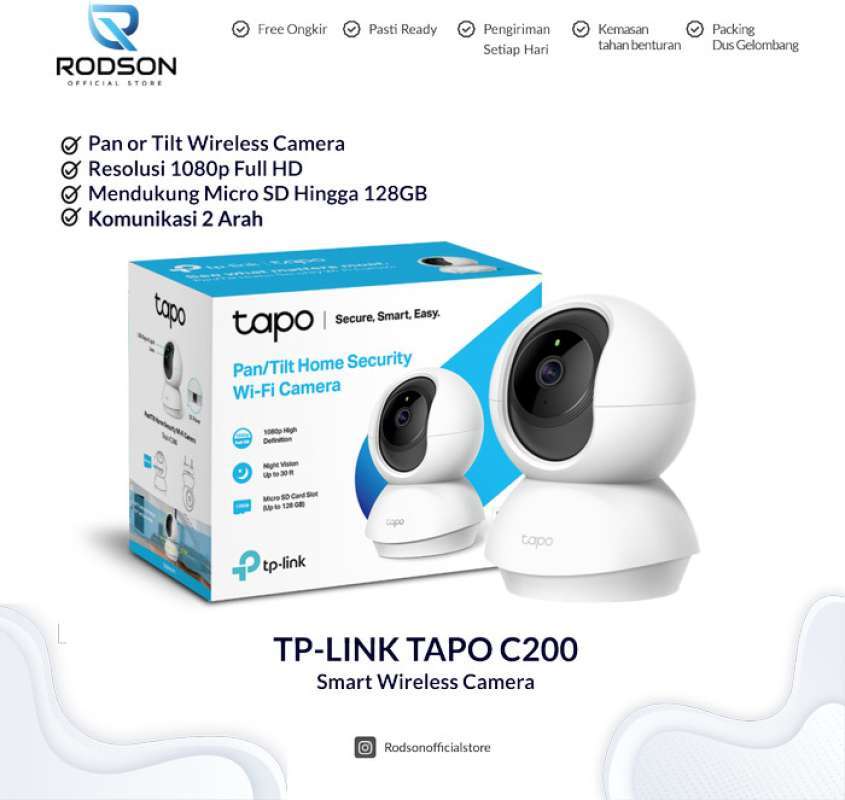 Jual Tp-Link Tapo C200 Hd 2Mp Pan Tilt Home Security Cctv Wifi Ip Camera - Multicolor di Seller ...