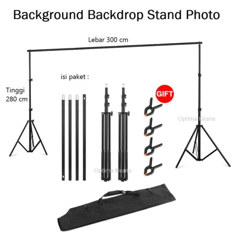 Jual TRIPOD STAND 2.8X3 M BACK GROUND BACKDROP TIANG KAIN FOTO GREEN ...