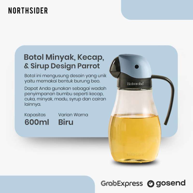 Jual Botol Kaca Minyak Kecap Syrup 600Ml | Parrot Oil Sauce Dispenser ...