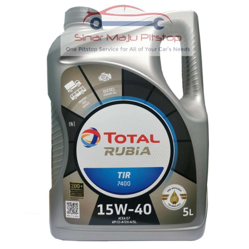 Promo TOTAL RUBIA TIR 7400 SAE 15W-40 ORIGINAL 5 Liter - Pelumas Oli ...