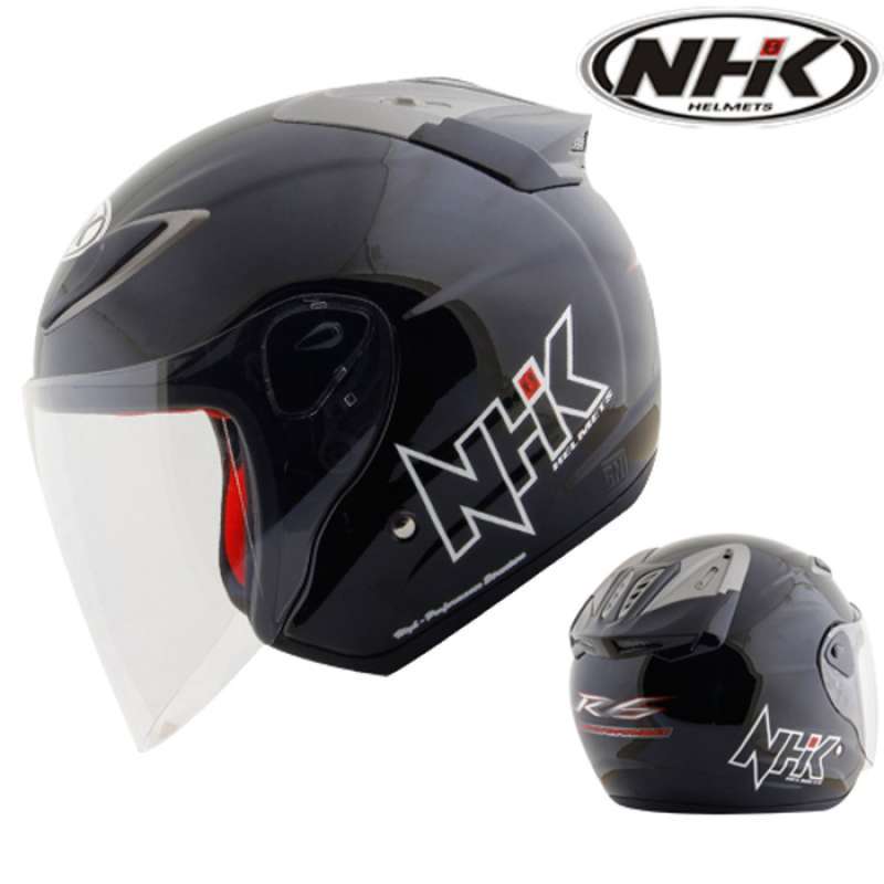 Jual HELM NHK R6 HITAM KILAT HELM NHK HALF FACE R 6 - BLACK GLOSS M di ...