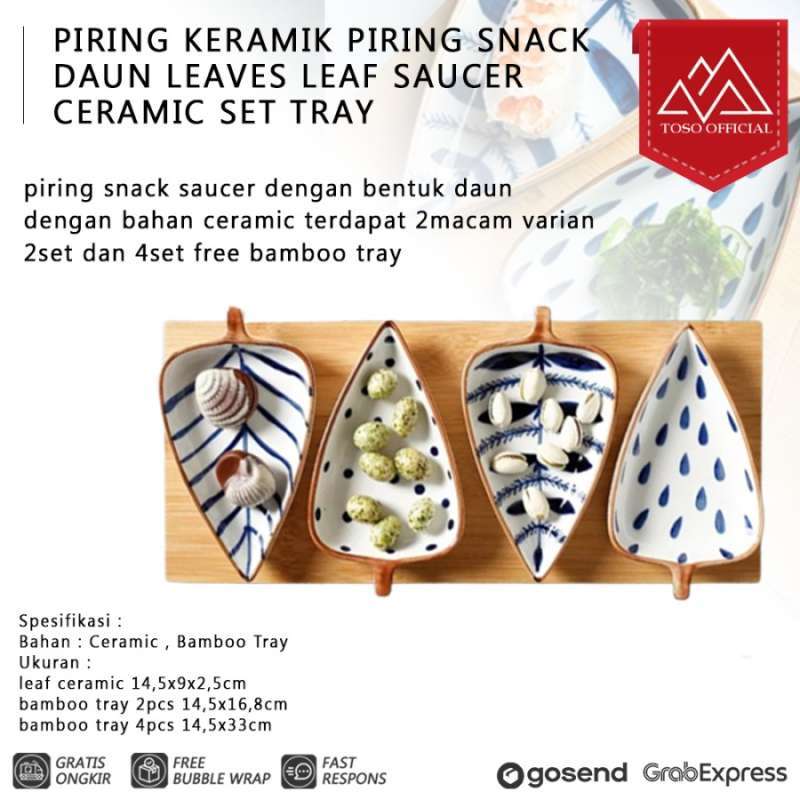 Jual Piring Keramik Piring Snack Daun Leaves Leaf Saucer Ceramic Set ...