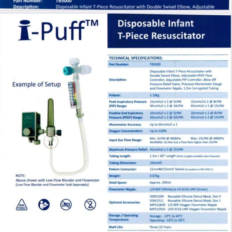 Promo I Puff Disposable Infant Resusitasi T Piece Resuscitator With ...