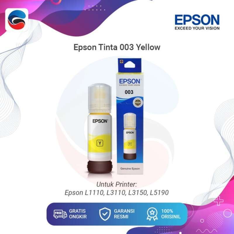 Jual EPSON Tinta 003 Yellow Ink EcoTank Bottle Original di Seller ...