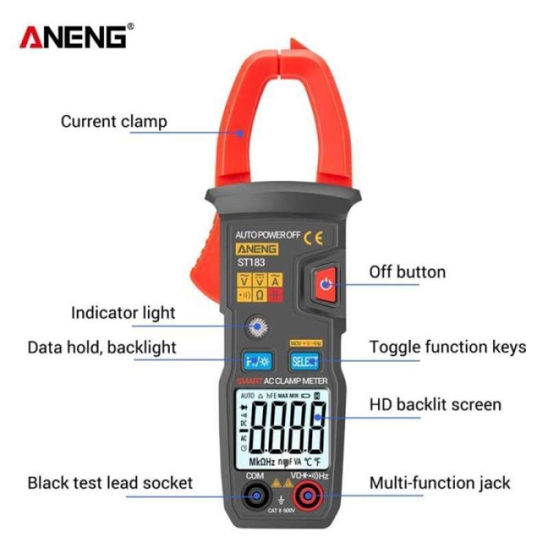 Jual Tang Amper Ampere Digital Clamp Multimeter Voltage Current Tester ...