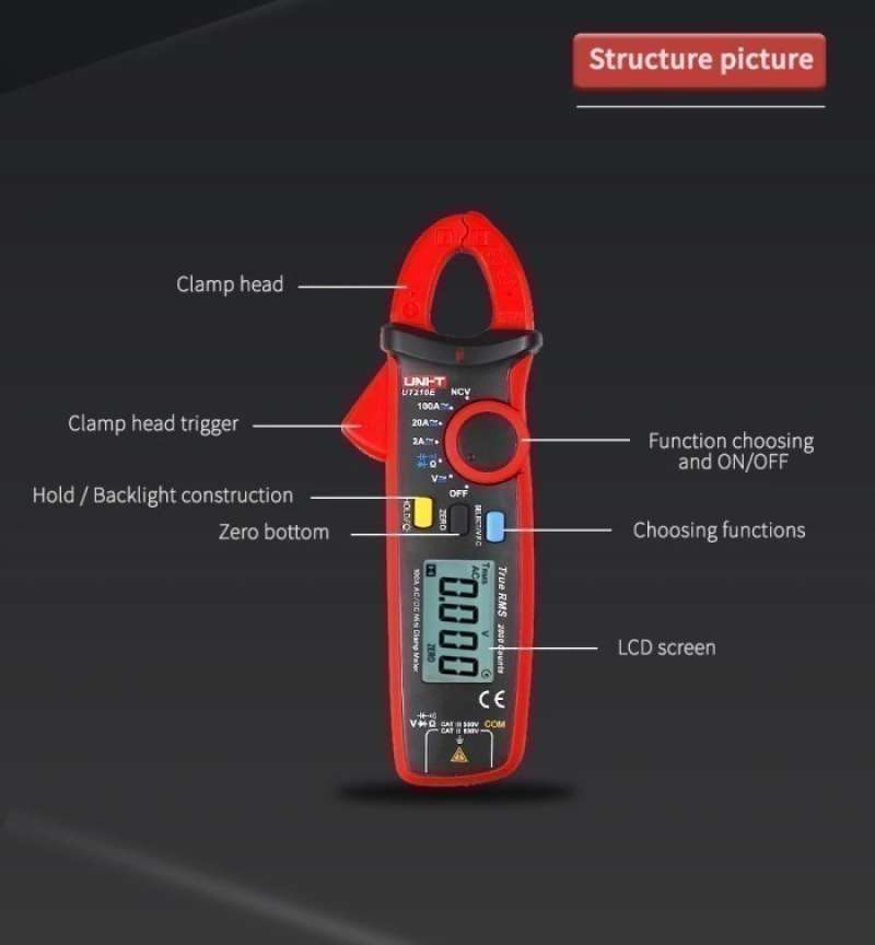 Jual Uni-t Ut210e - Mini Clamp Meter True Rms - Tang Ampere Jepit ...