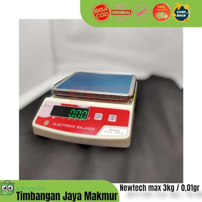 Promo TIMBANGAN EMAS, LAB, NERACA, ANALITIK, NEWTECH 3 KG / 0,01 GR ...