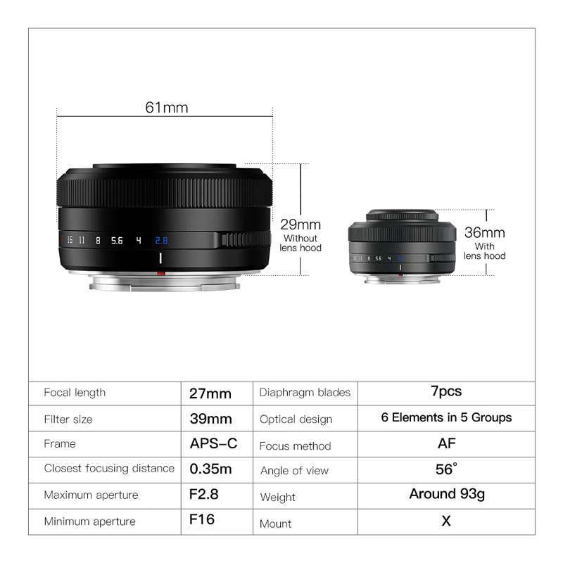 Promo Jpc Kemang Ttartisan Af 27mm F2.8 Xf Fujifilm Ttartisans 27 Mm F/2.8 Fuji Garansi Resmi ...