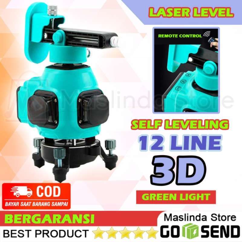 Promo LASER 12 LINE 3D SINAR HIJAU LASER LEVELING WATERPASS METERAN ...