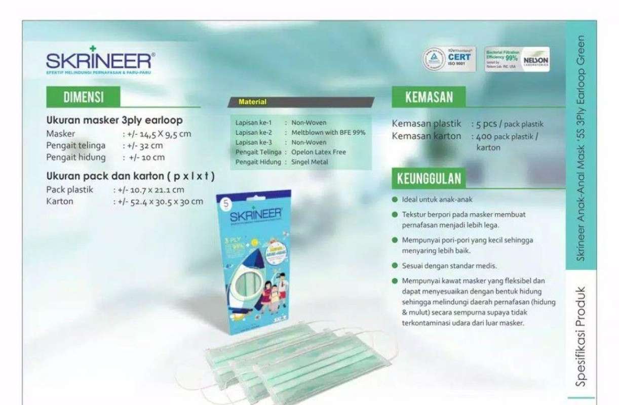 Jual Skrineer Kids Mask Di Seller Monichayshop - Poris Plawad Utara ...