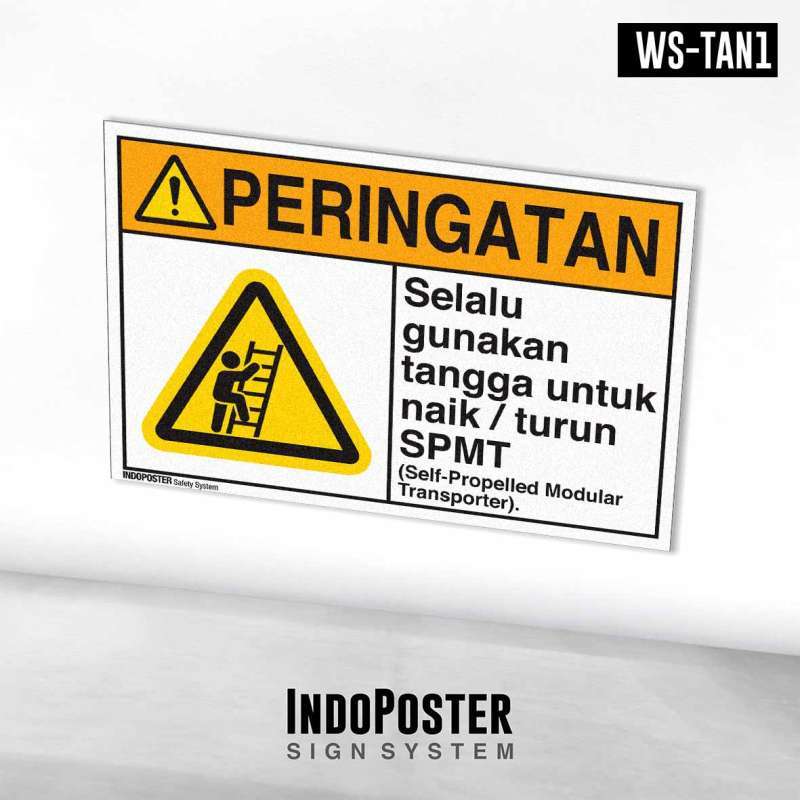 Jual Stiker Safety Sign K3 ANSI Selalu Gunakan Tangga Untuk Naik Turun ...