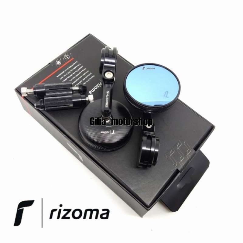 Jual Spion Jalu Rizoma Bulat Full CNC Universal Mirror Biru Spion Bar ...