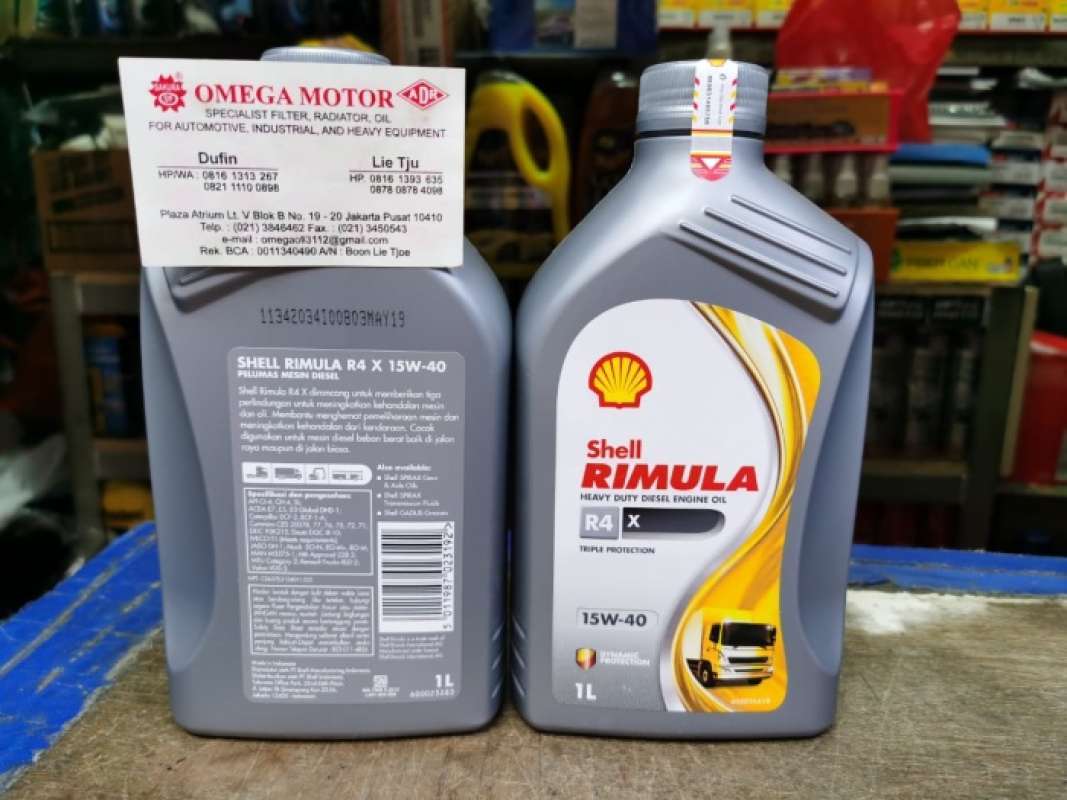 Jual Shell Rimula R4x 15w40 diesel engine oil 1liter original asli 100% ...