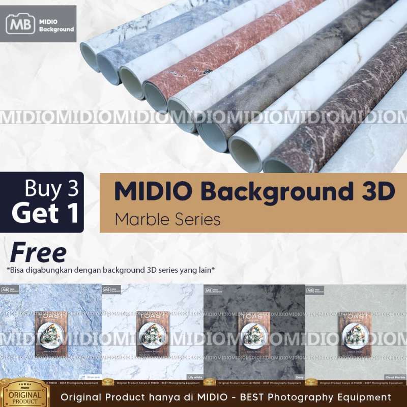 Jual Background 3D Midio Motif Marmer Background Foto 3D Ukuran 53x100 ...