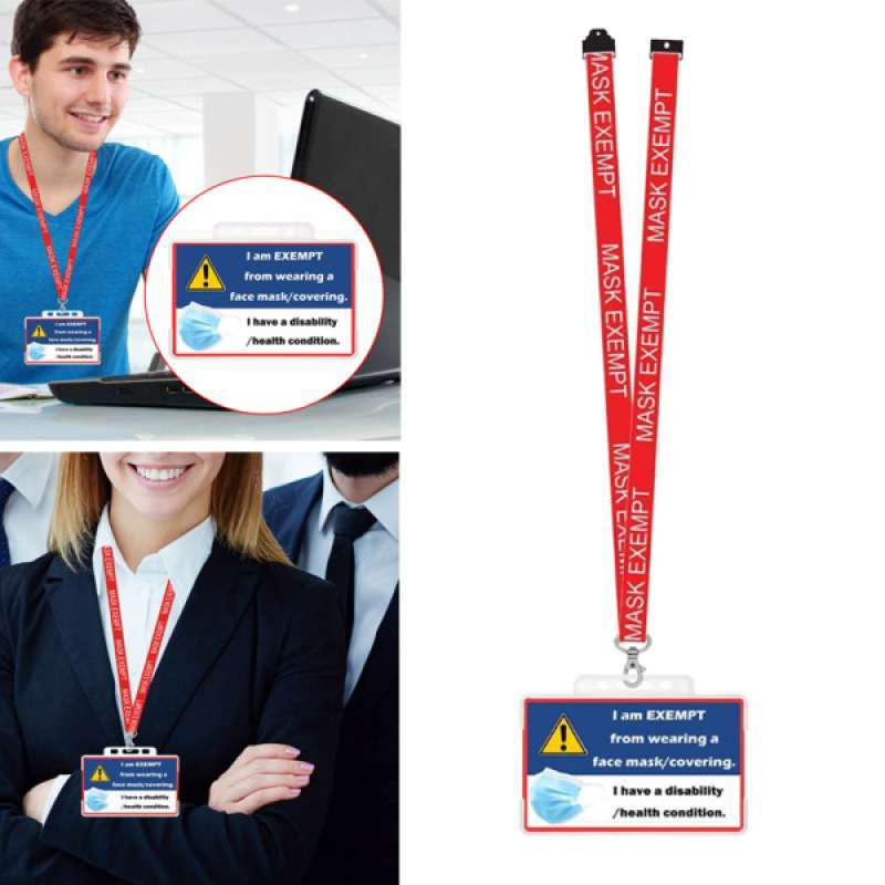Jual Travel Id Card Face Mask Exemption Card Indicate No Face Covering ...