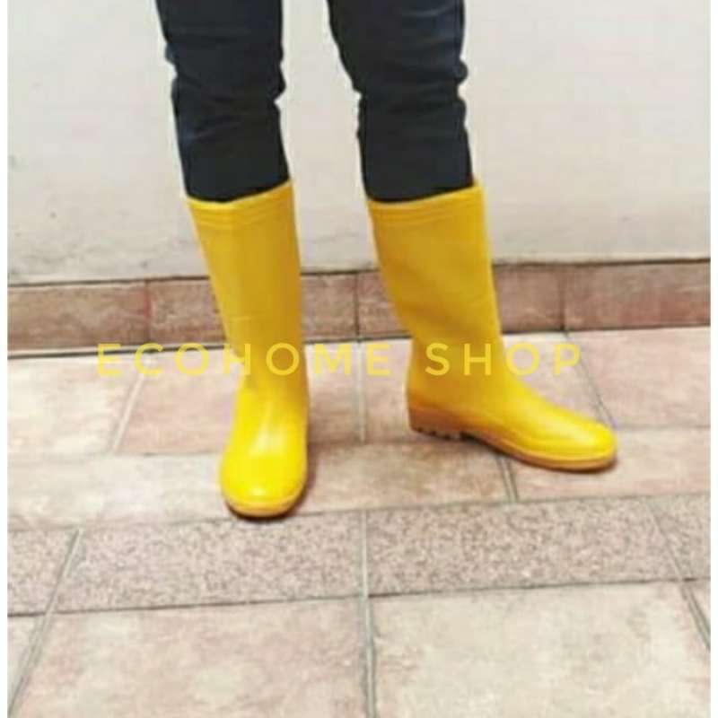 Jual sepatu bot karet safety Ando Tinggi kuning boot APD Covid Hercules ...