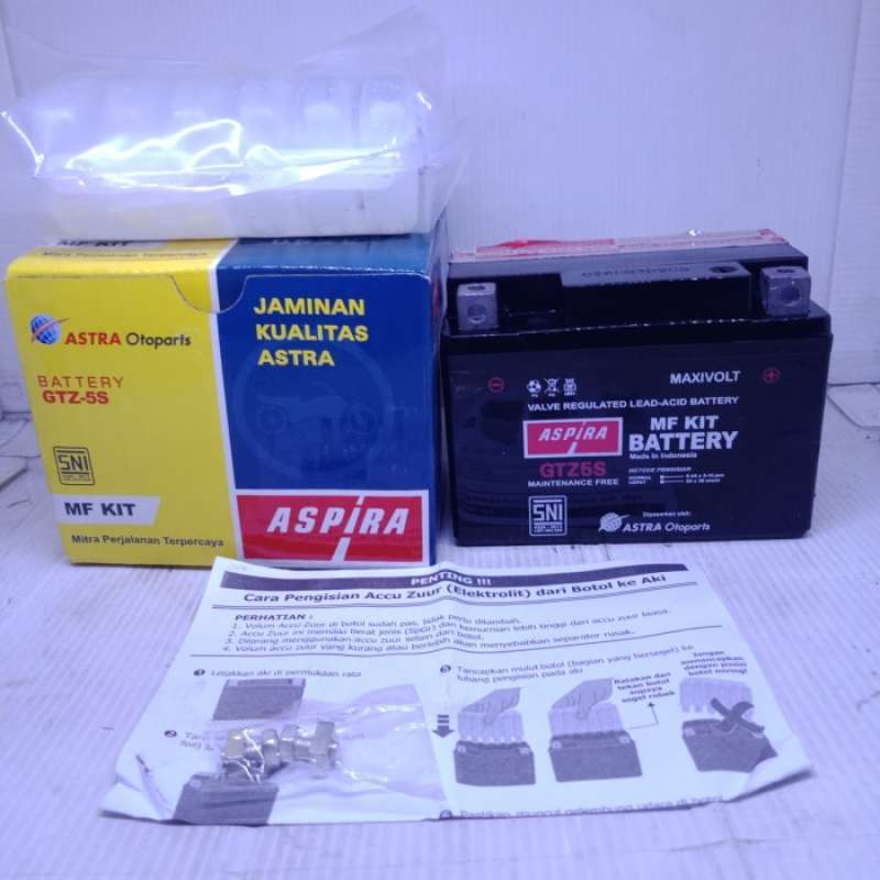 Jual Aki Accu Battery Beat Scoopy Spacy Vario Aspira Gtz-5s Mf Kit Di ...