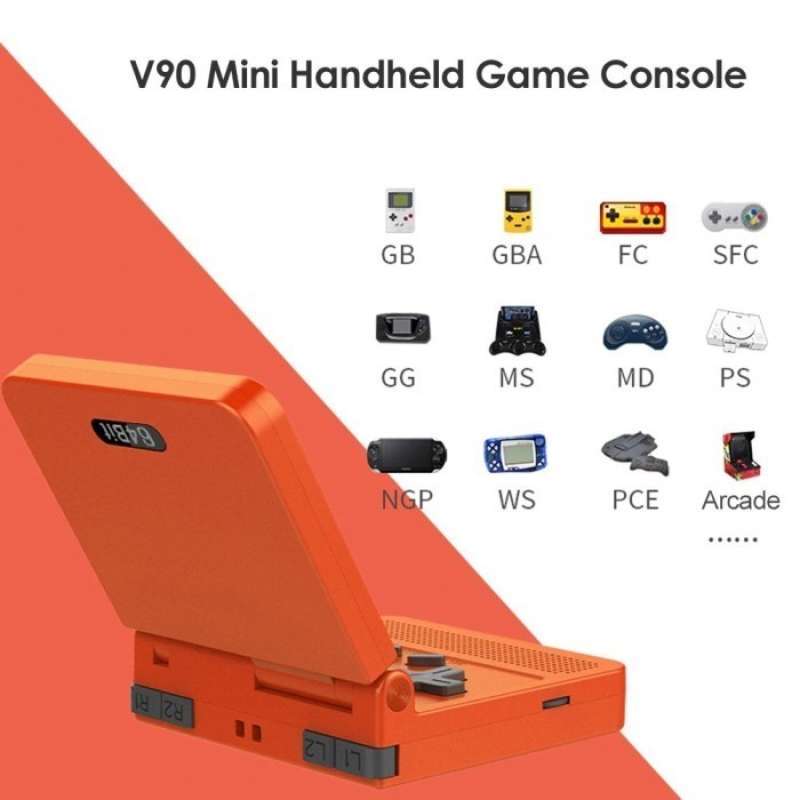 Promo Game Nostalgia Jadul - Powkiddy V90 - Retro Flip Handheld Console ...